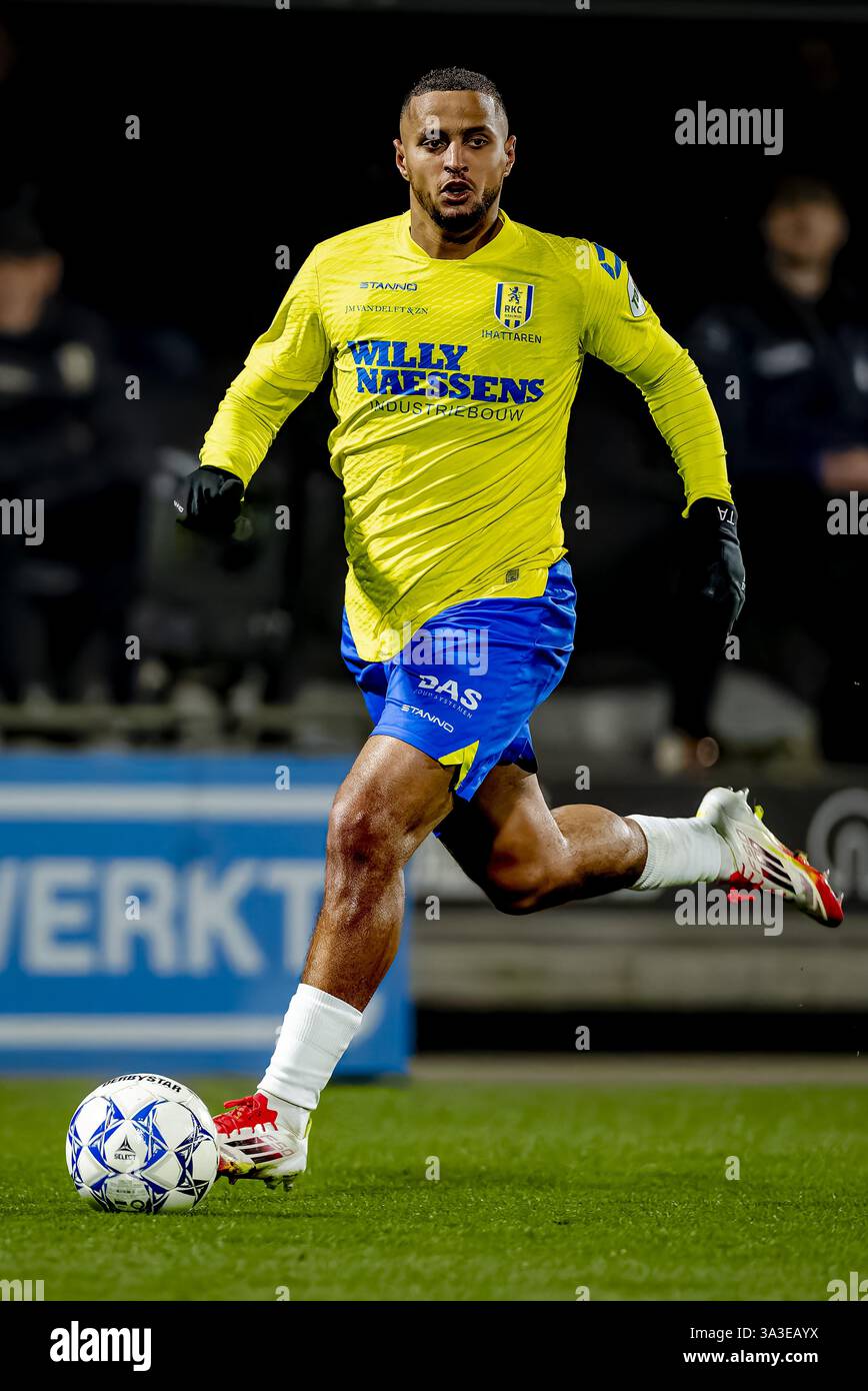 WAALWIJK, Netherlands. 15th Mar, 2025. SPO, Mandemakers Stadium, Dutch eredivisie, season 2024/ ...