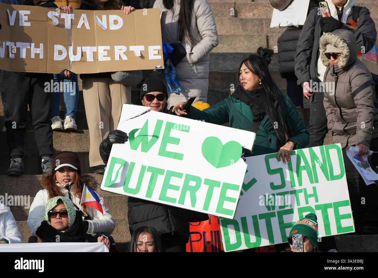 Supporters of former Philippine President Rodrigo Duterte attend a ...