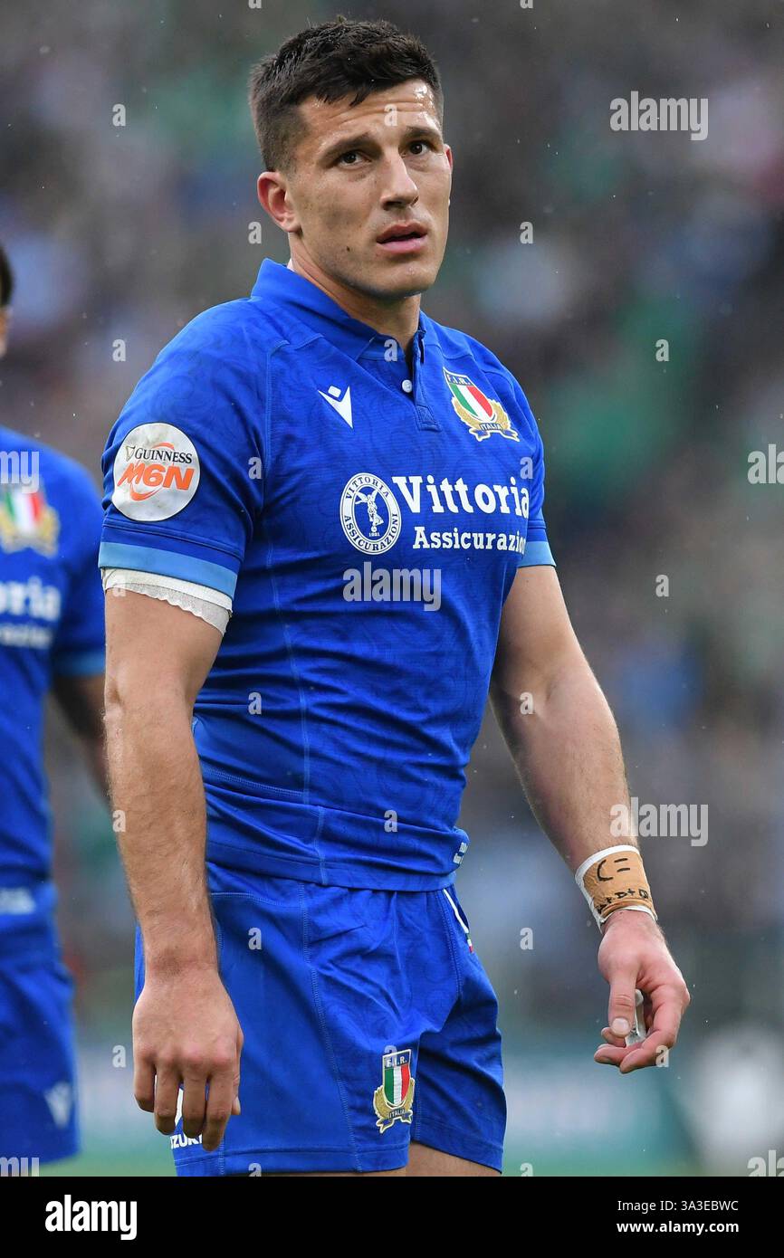 Tommaso Allan of Italy seen during 6 Nations match Italy v Ireland Rome ...