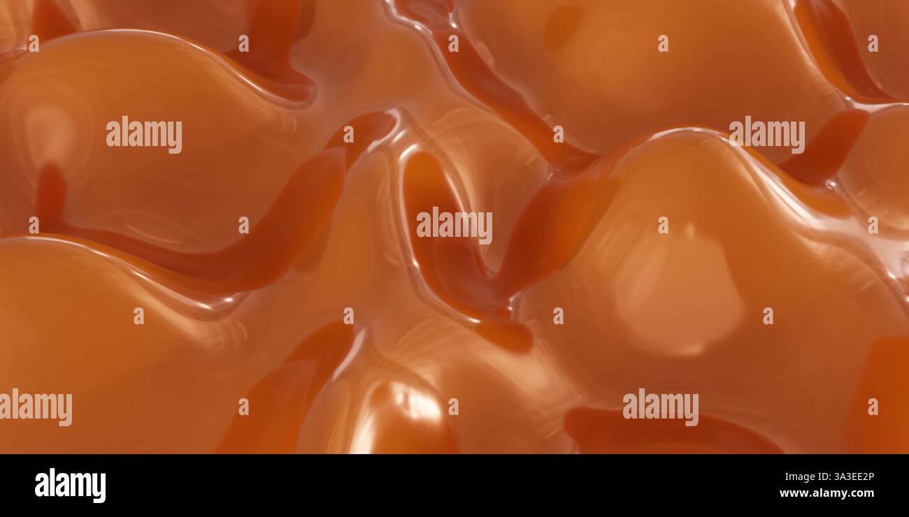 Glossy Caramel Texture Close-Up 3d render Stock Photo - Alamy