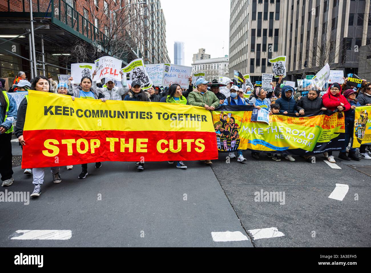 Demonstrators gathered at Foley Square in New York, NY for a rally and ...