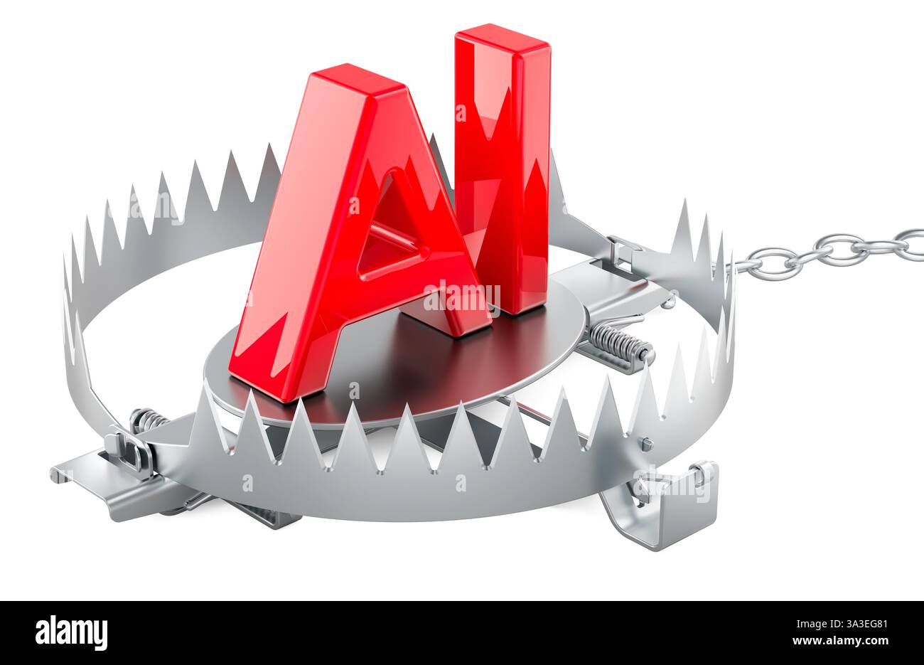Bear Trap with AI symbol. 3D rendering isolated on white background ...