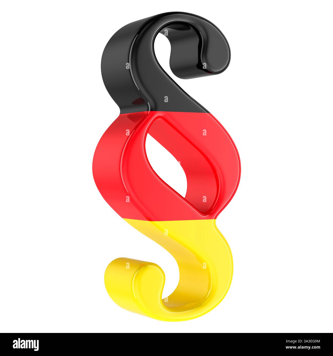 Section, paragraph symbol with German flag, 3D rendering isolated on ...