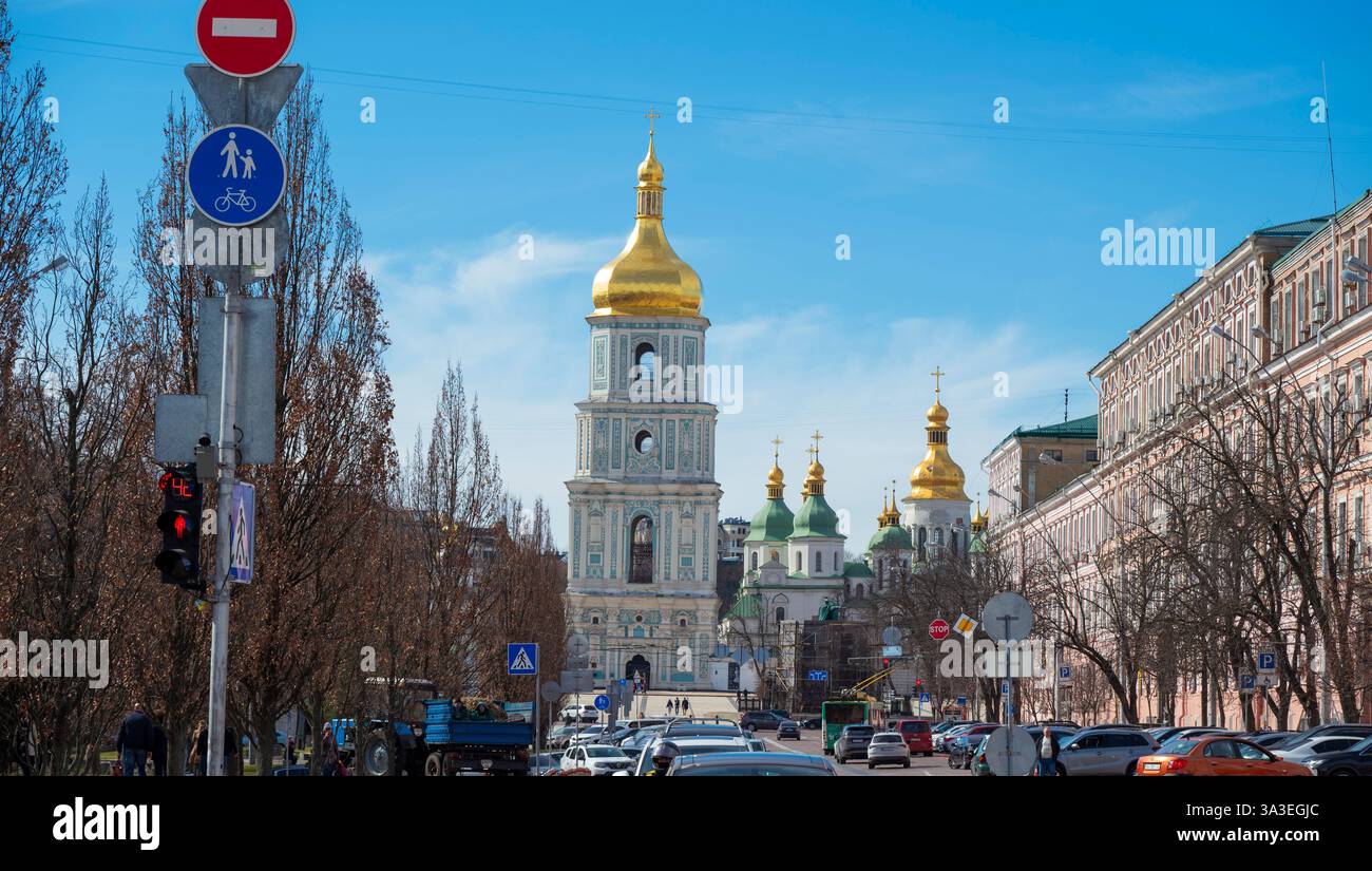 Kyiv's Sophia Kyivska shines on March 14, 2025, with its iconic golden ...