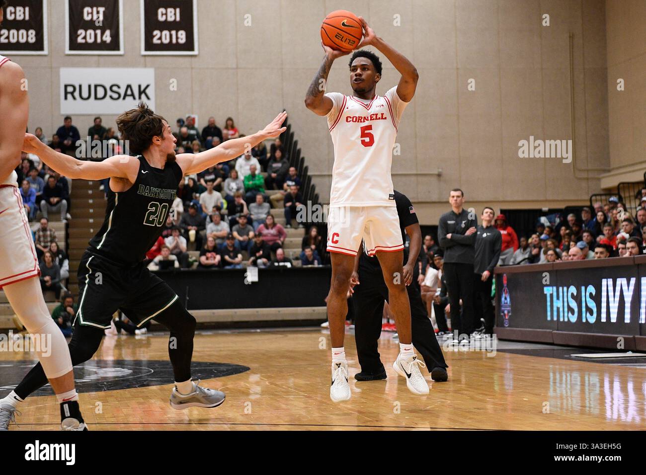 PROVIDENCE, RI - MARCH 15: Cornell Big Red guard Jacob Beccles (5 ...