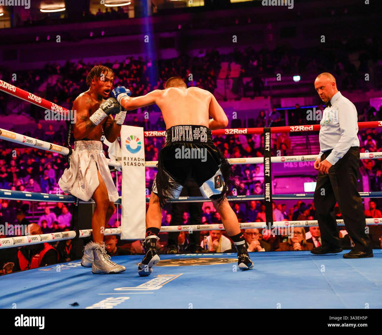 15th March 2025; M&S Bank Arena, Liverpool, England; WBA Featherweight Title Fight, Nick Ball ...