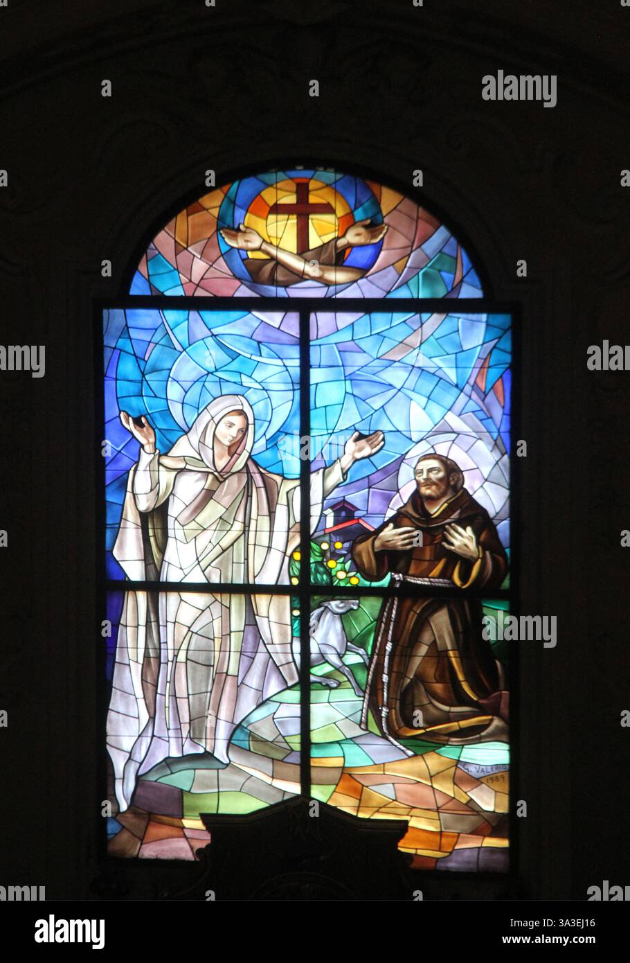 Ostuni, Italy. Stained glass inside Chiesa di San Francesco d'Assisi ...