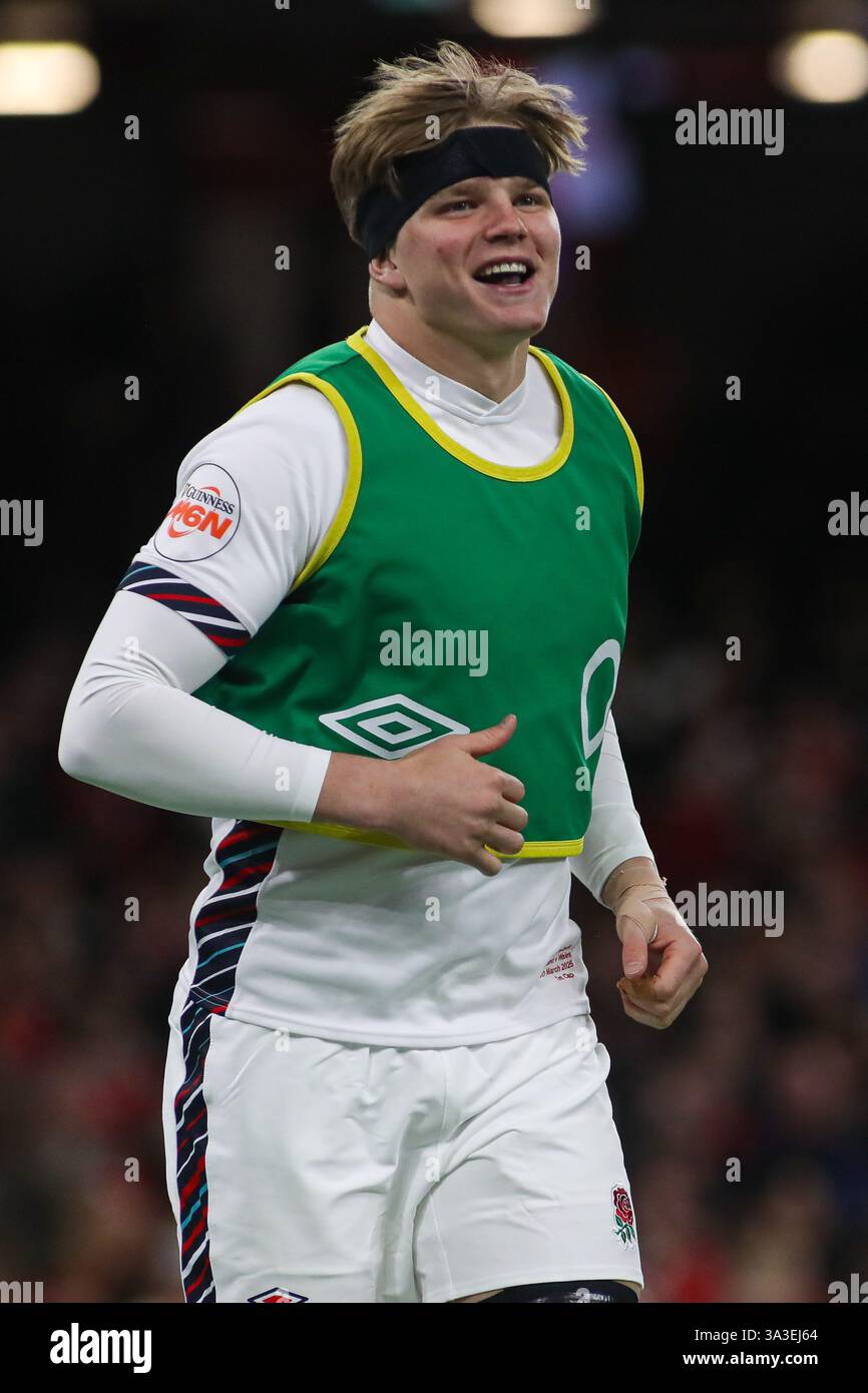 Henry Pollock of England during the 2025 Guinness 6 Nations match Wales ...