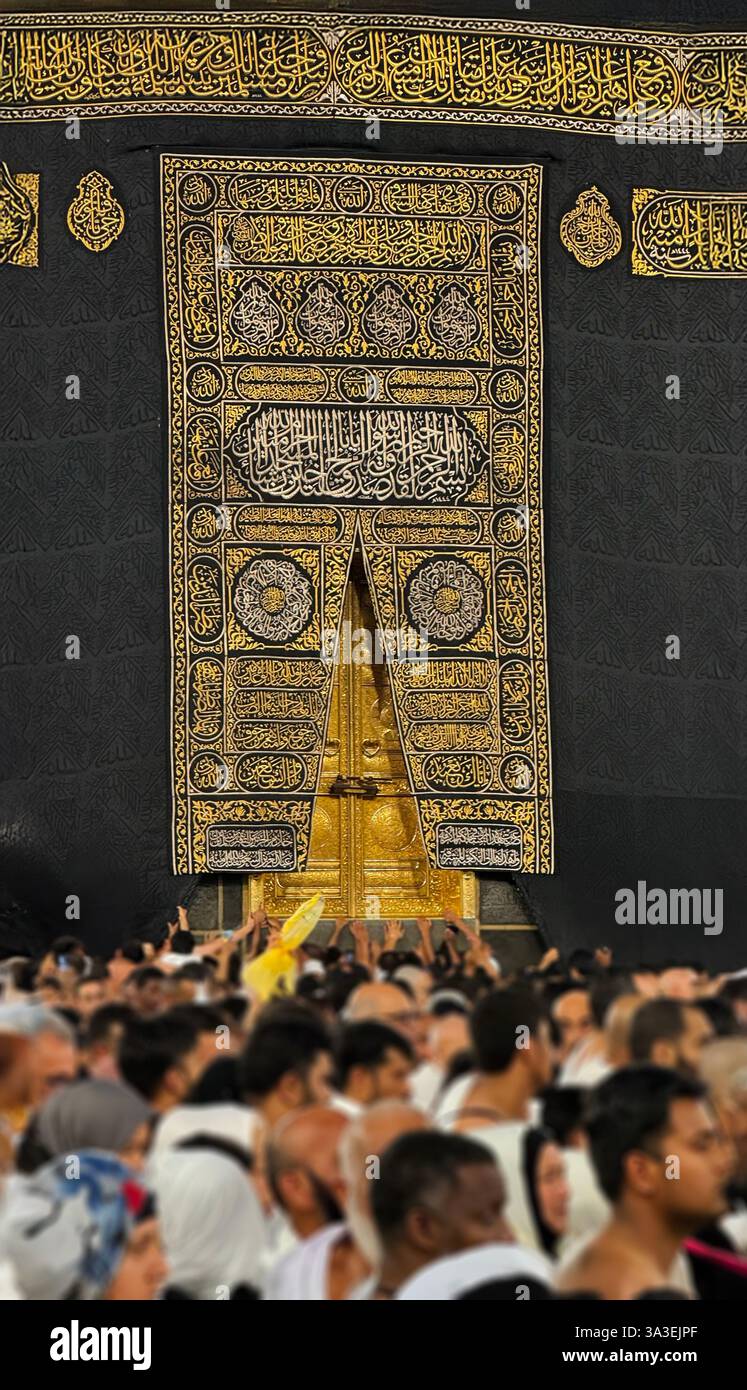 Mecca, Saudi Arabia - May 02, 2024 : The door of the Kaaba called ...