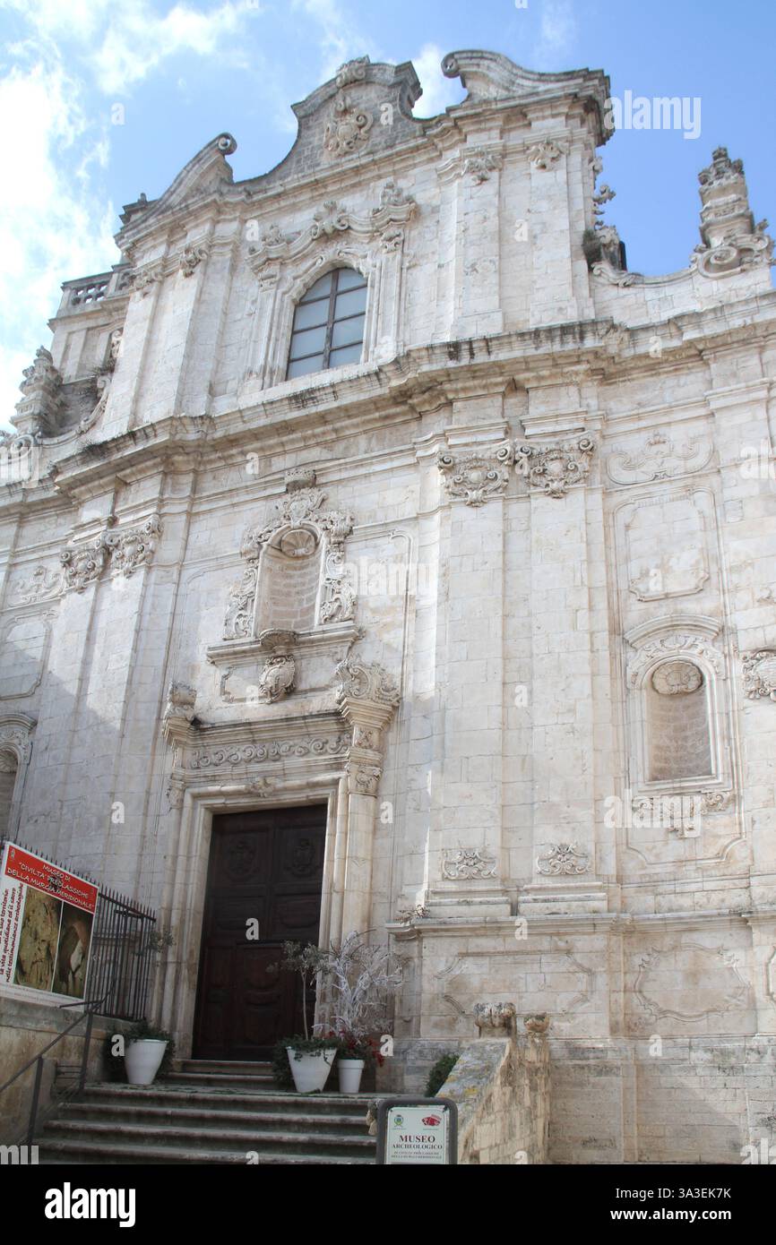 Ostuni, Italy. Exterior view of the 18th century Church of Saint Vito ...