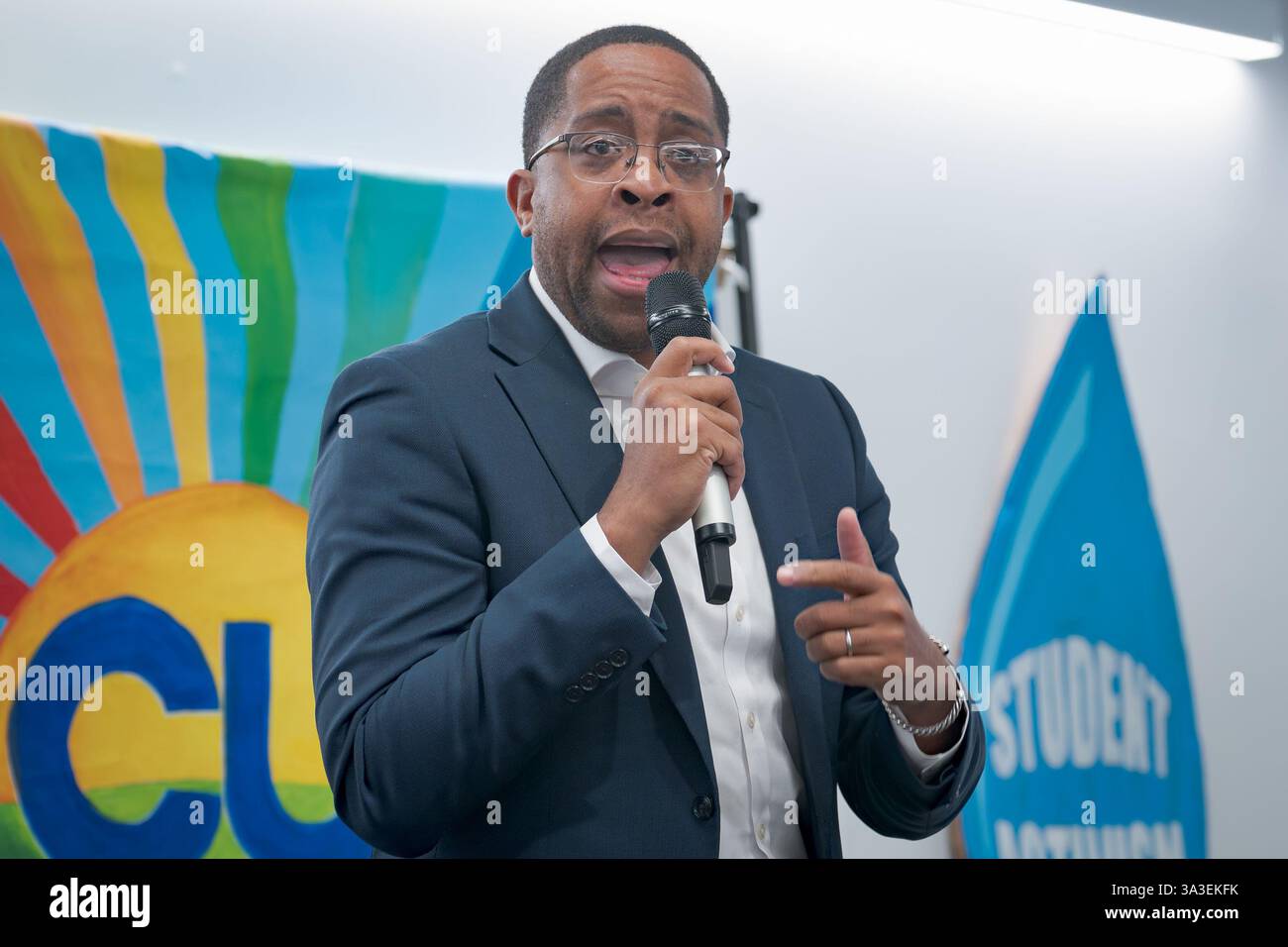 NYC Mayoral candidate Zellnor Myrie. On March 14, 2025 the CUNY Rising ...