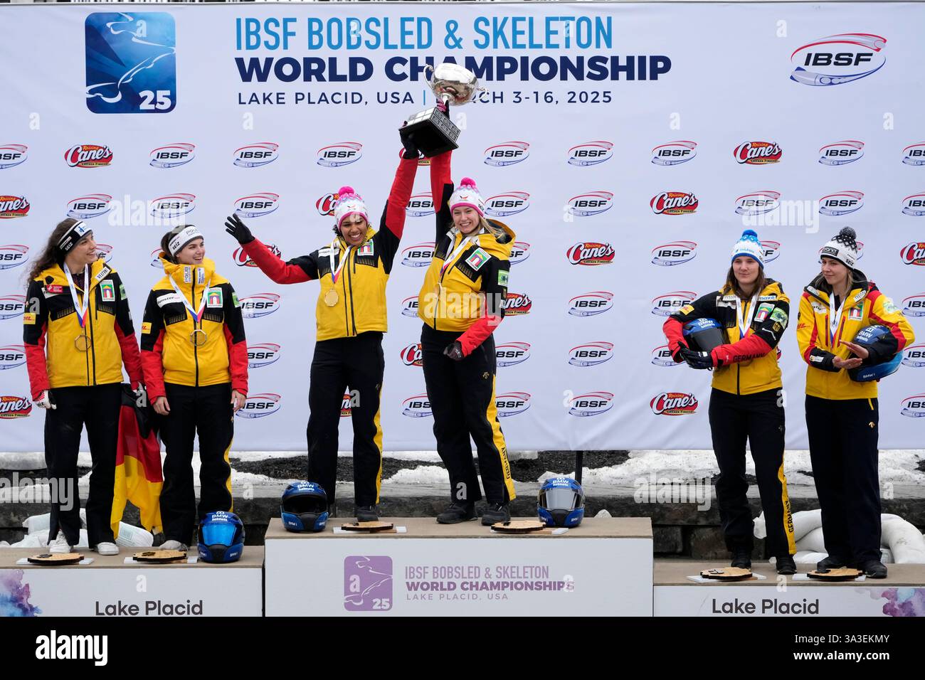 The German teams that won the top three spots in the 2-women bobsled ...