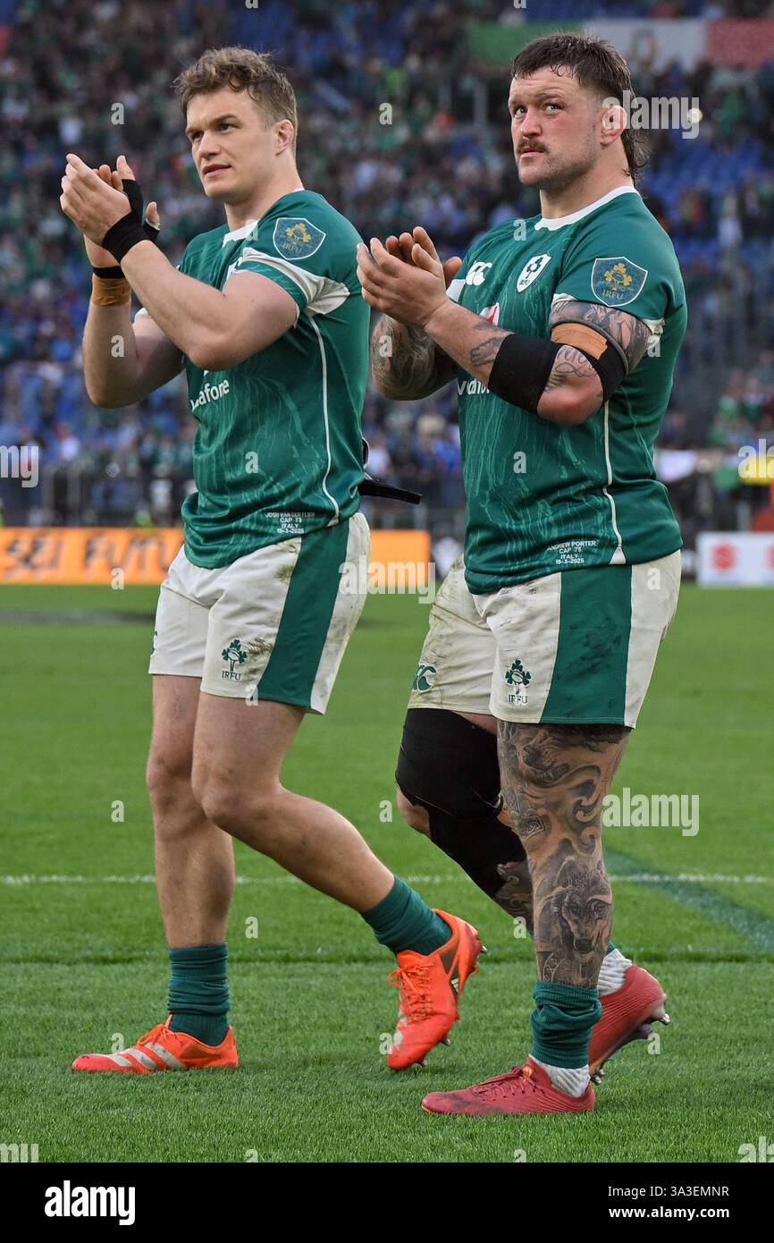 Rome, Lazio. 15th Mar, 2025. Josh Van Der Flier of Ireland, Andrew ...