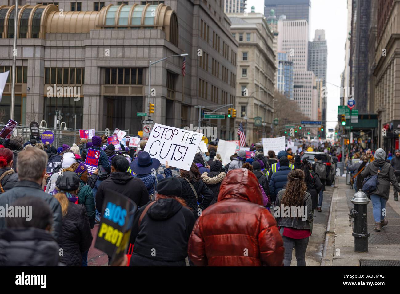 Demonstrators gathered at Foley Square in New York, NY for a rally and ...