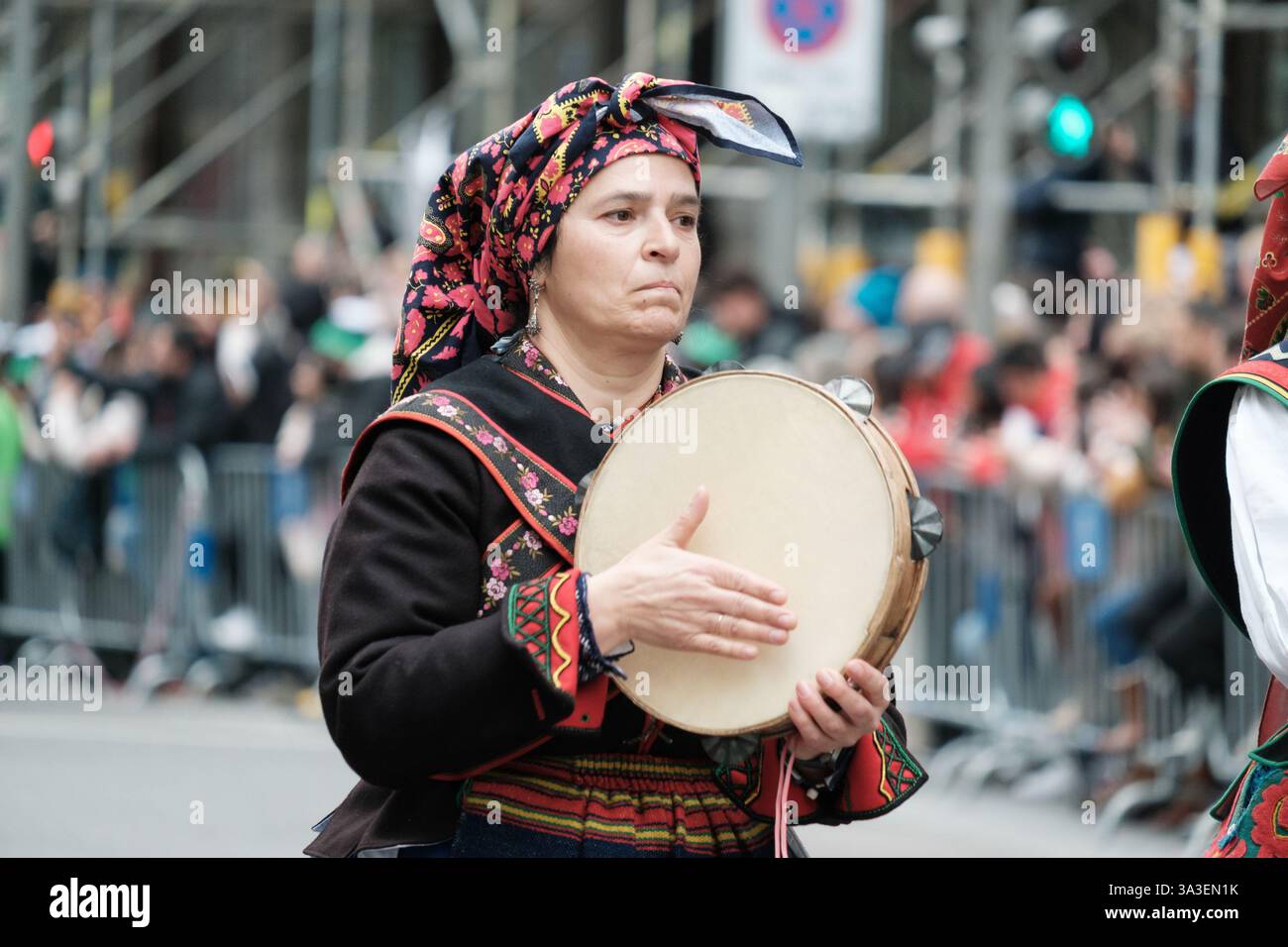 Participants during the Saint Patrick Day Parade on Gran Via Street in ...