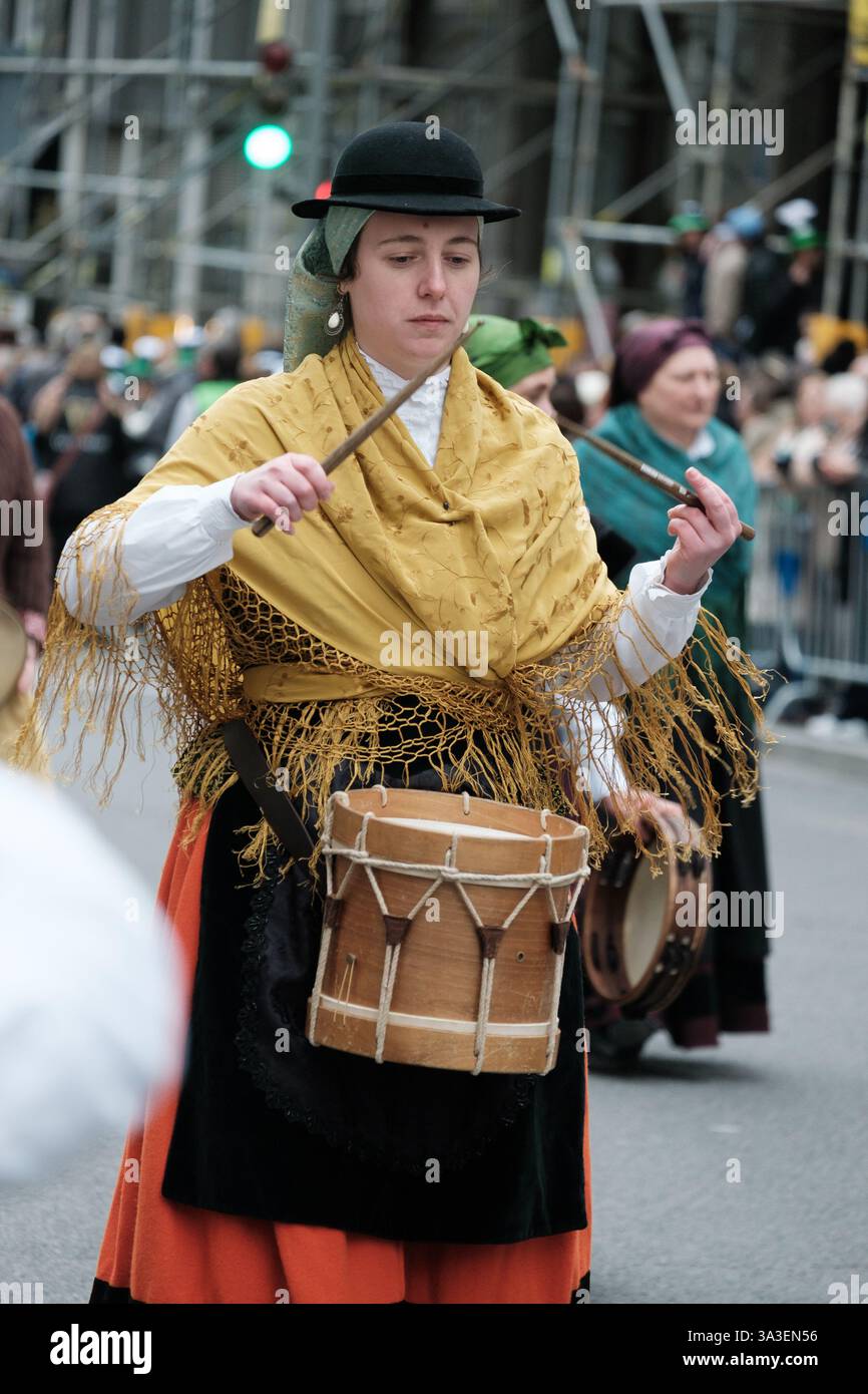 Participants during the Saint Patrick Day Parade on Gran Via Street in ...
