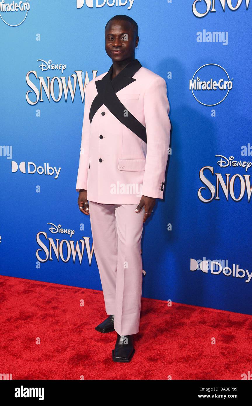 Idriss Kargbo arrives at the premiere of "Snow White" on Saturday ...