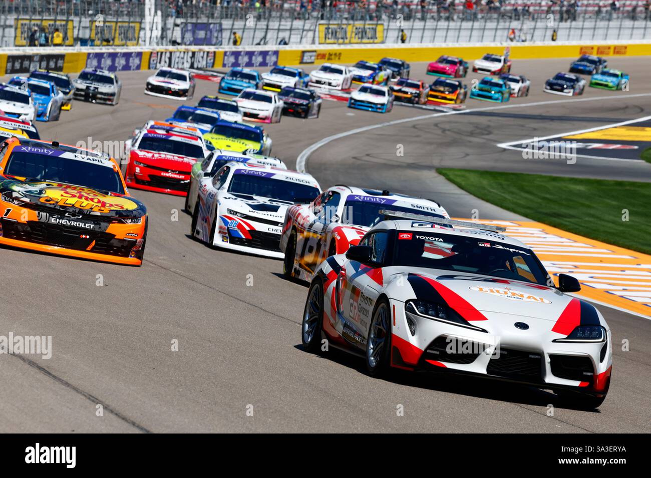 LAS VEGAS, NV - MARCH 15: The Toyota Supra Gazoo Racing pace car leads ...