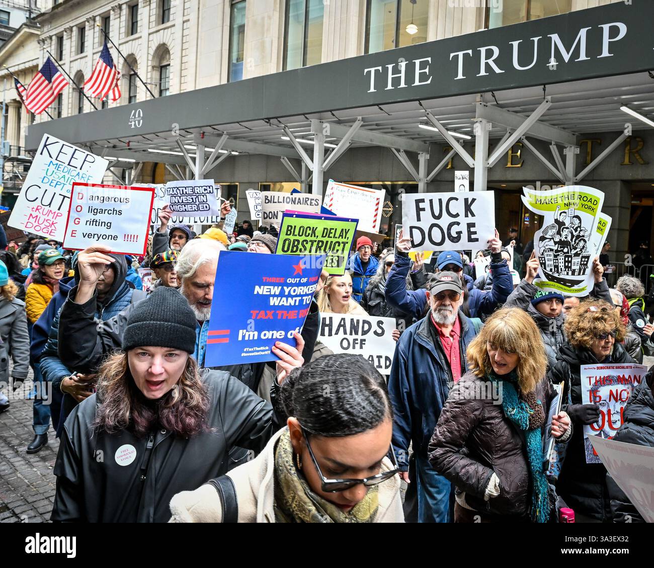 New York, USA. 15th Mar, 2025. Protesting the proposed cuts to Medicaid ...