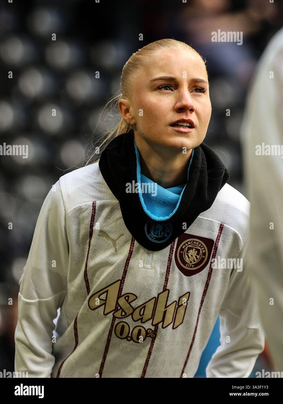 Derby, UK. 15th Mar, 2025. Laura Blindkilde Brown (19 Manchester City ...