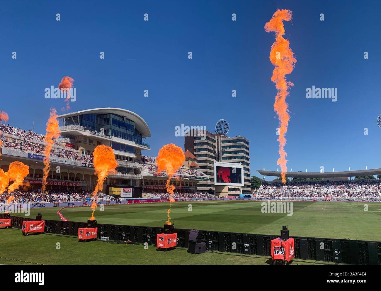 Trent Rockets playing in The Hundred cricket tournament at Trent Bridge ...