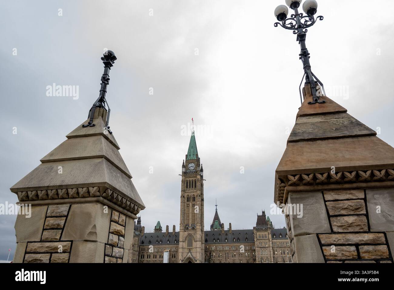 The Peace Tower from the Parliament of Canada, view from Wellington ...