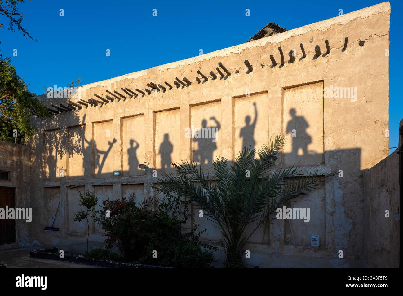 Old buildings architecture in the Wakrah souq. Traditional Market in ...