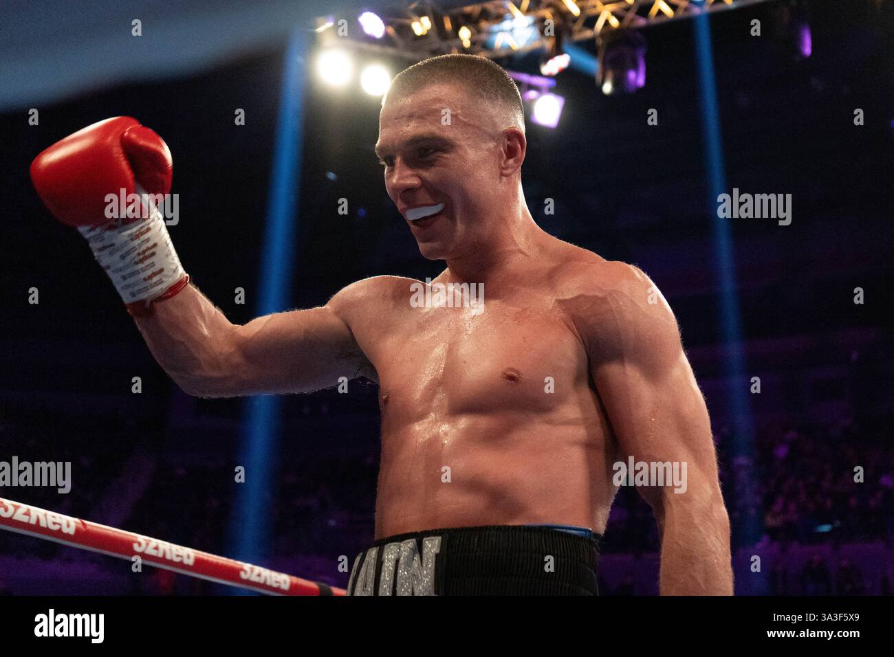 Liverpool, England, 15th March 2025,WBA Featherweight Boxing: Nick Ball ...
