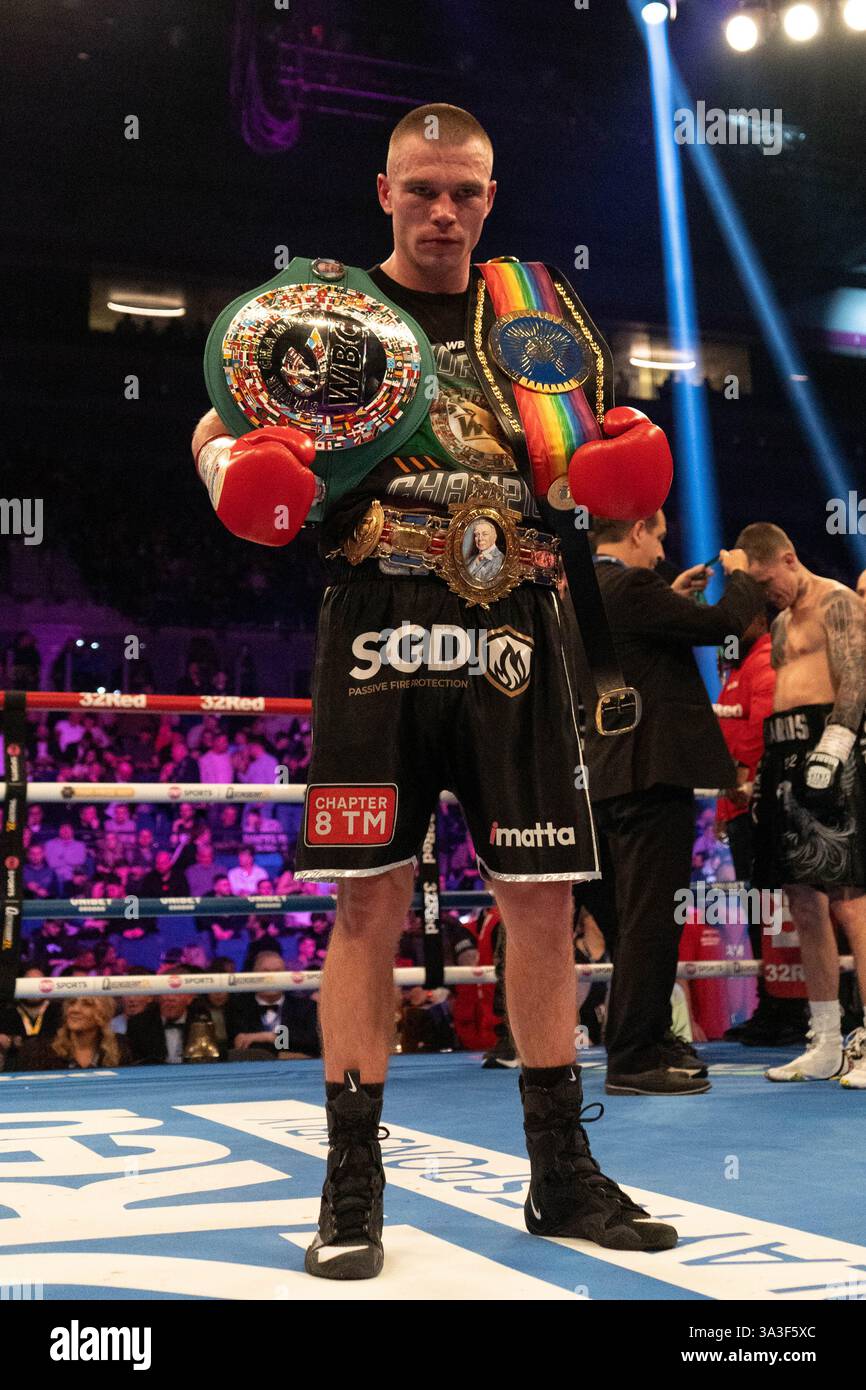 Liverpool, England, 15th March 2025,WBA Featherweight Boxing: Nick Ball ...
