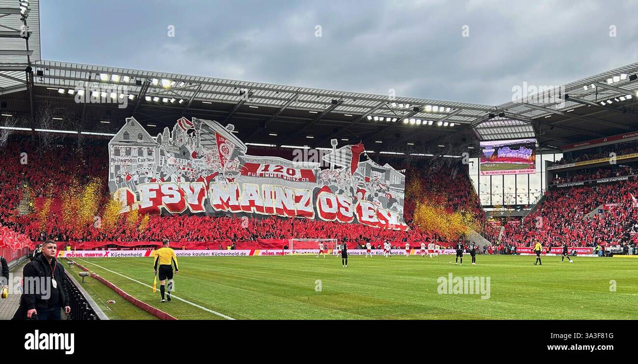 Mainz, Deutschland. 15th Mar, 2025. Choreo. 120. Jahre. Mainz 05 auf ...