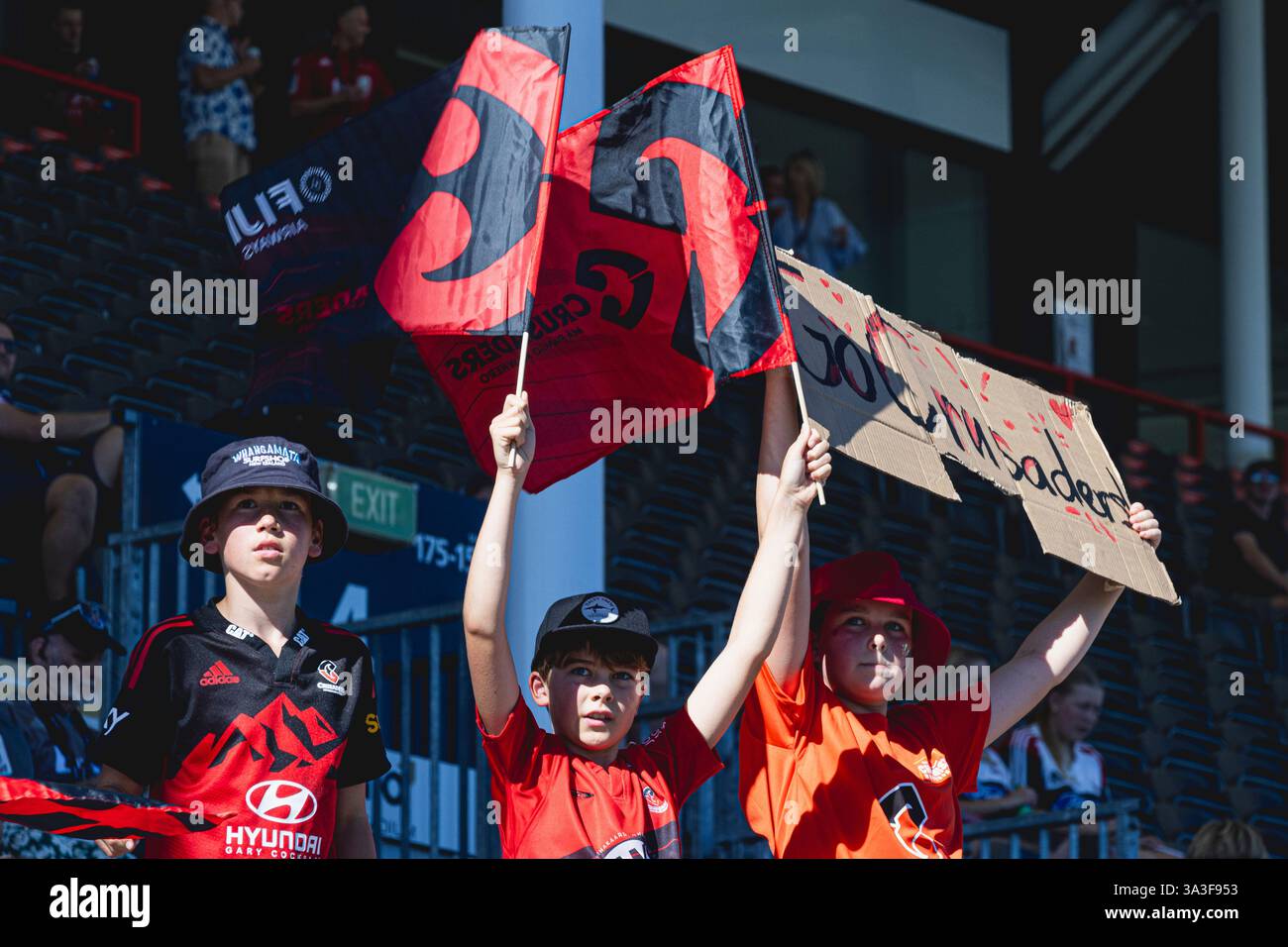 Christchurch, NEW ZEALAND - March 15: Crusaders fans watch on in ...