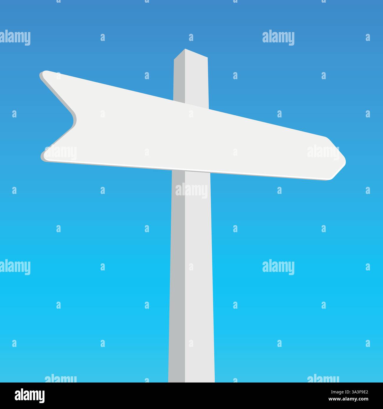 Blank white crossroad signpost. Empty street sign. 3D realistic vector ...