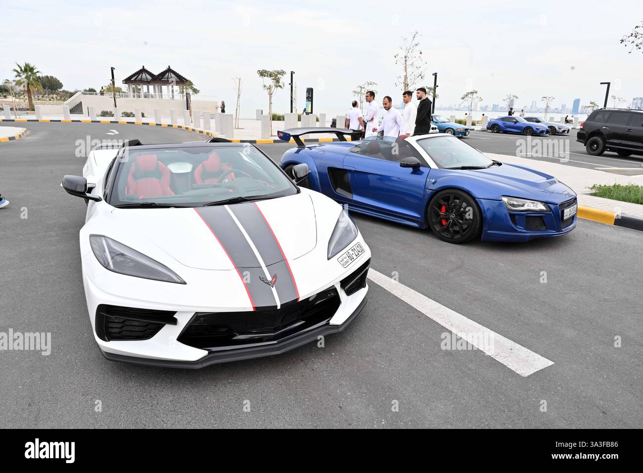 Kuwait City, Kuwait. 15th Mar, 2025. Supercars are seen during the ...