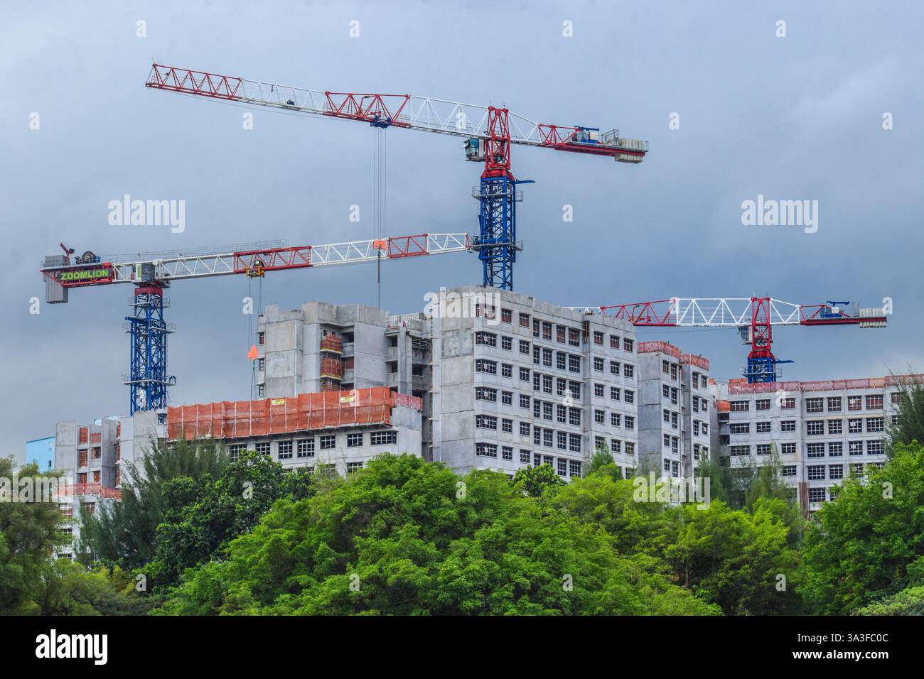 Construction of new Housing Development Board (HDB) residential flats ...