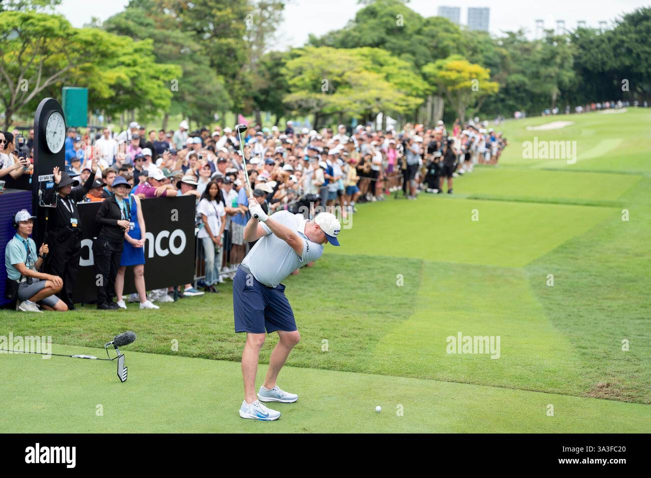 Jason Kokrak of Smash GC hits his shot from the first tee during the ...