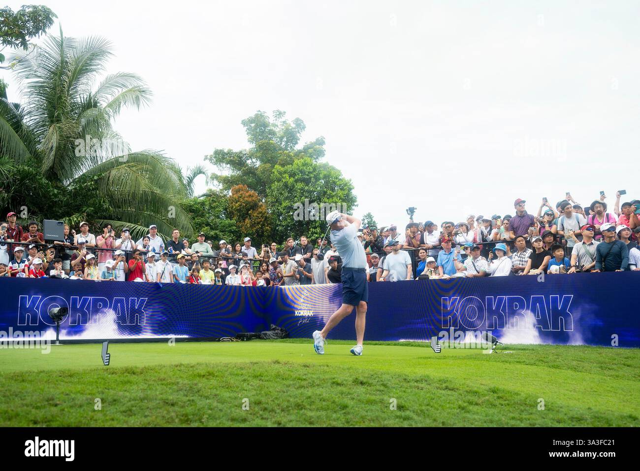 Jason Kokrak of Smash GC hits his shot from the first tee during the ...