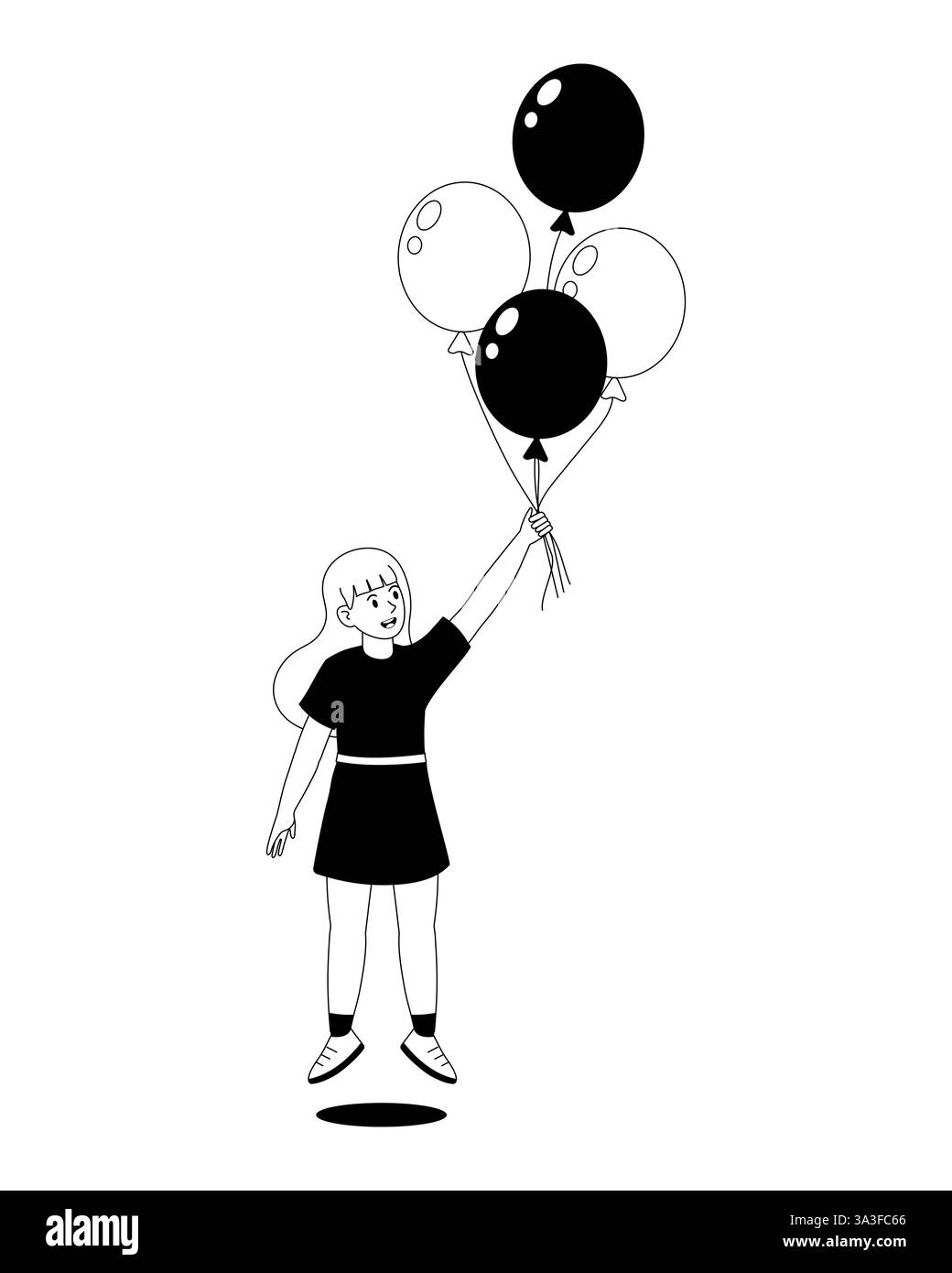 Lively girl Black and White Stock Photos & Images - Alamy