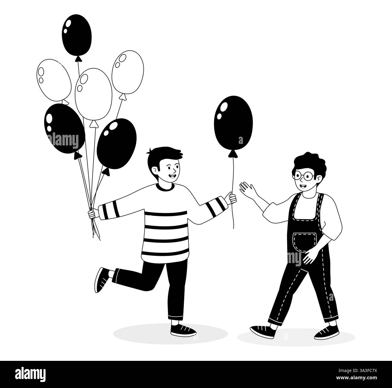 Children enjoying playtime with balloons in a cheerful setting Stock ...