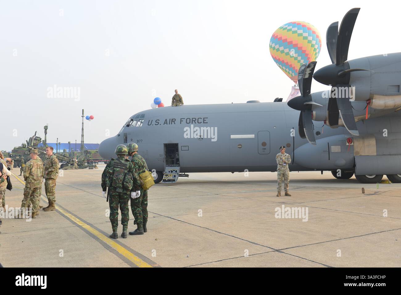 Ha Noi Vietnam December 21, 2024: US C130 transport aircraft ...
