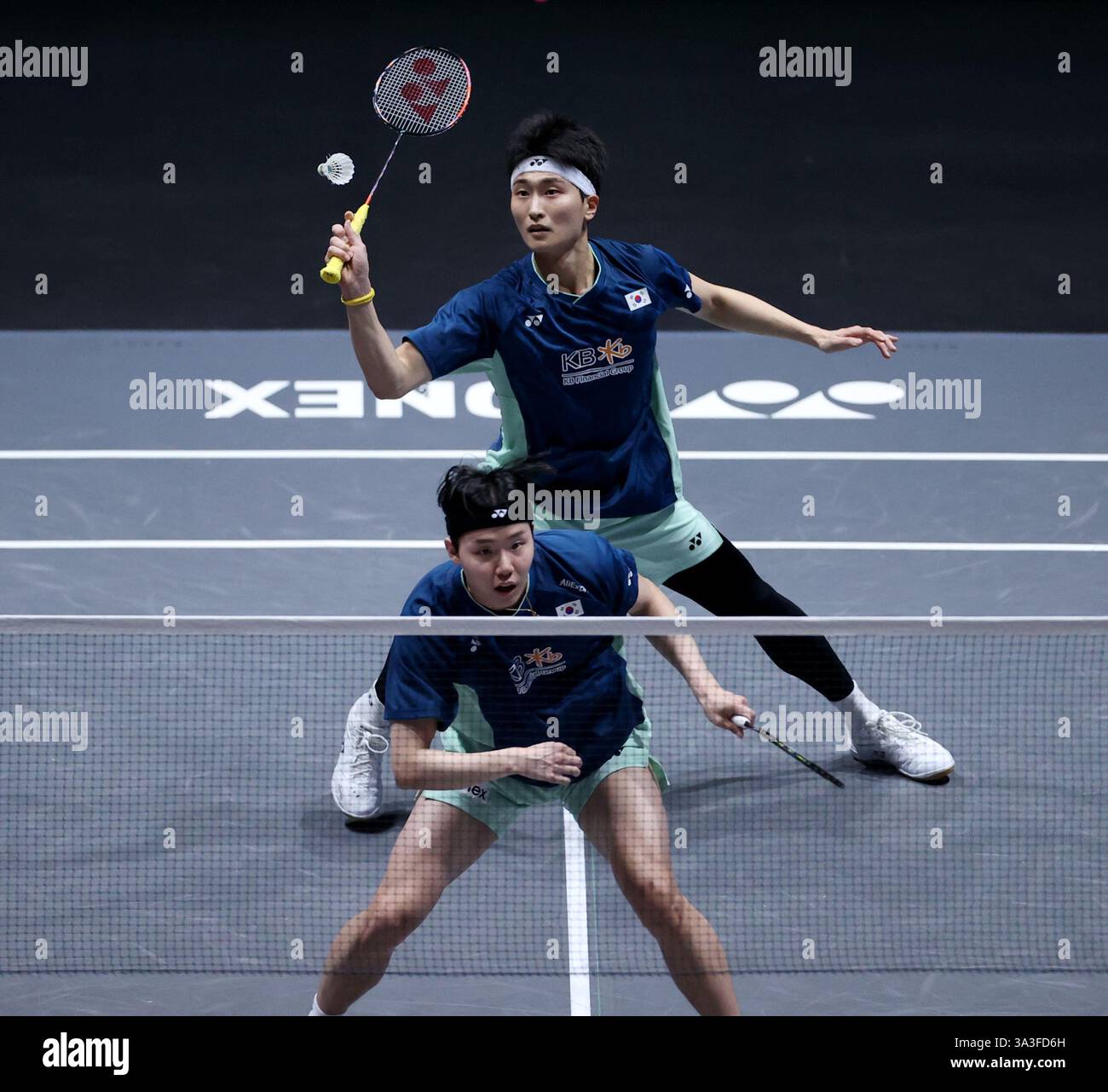 Birmingham, Britain. 15th Mar, 2025. Kim Won Ho (top)/Seo Seung Jae ...