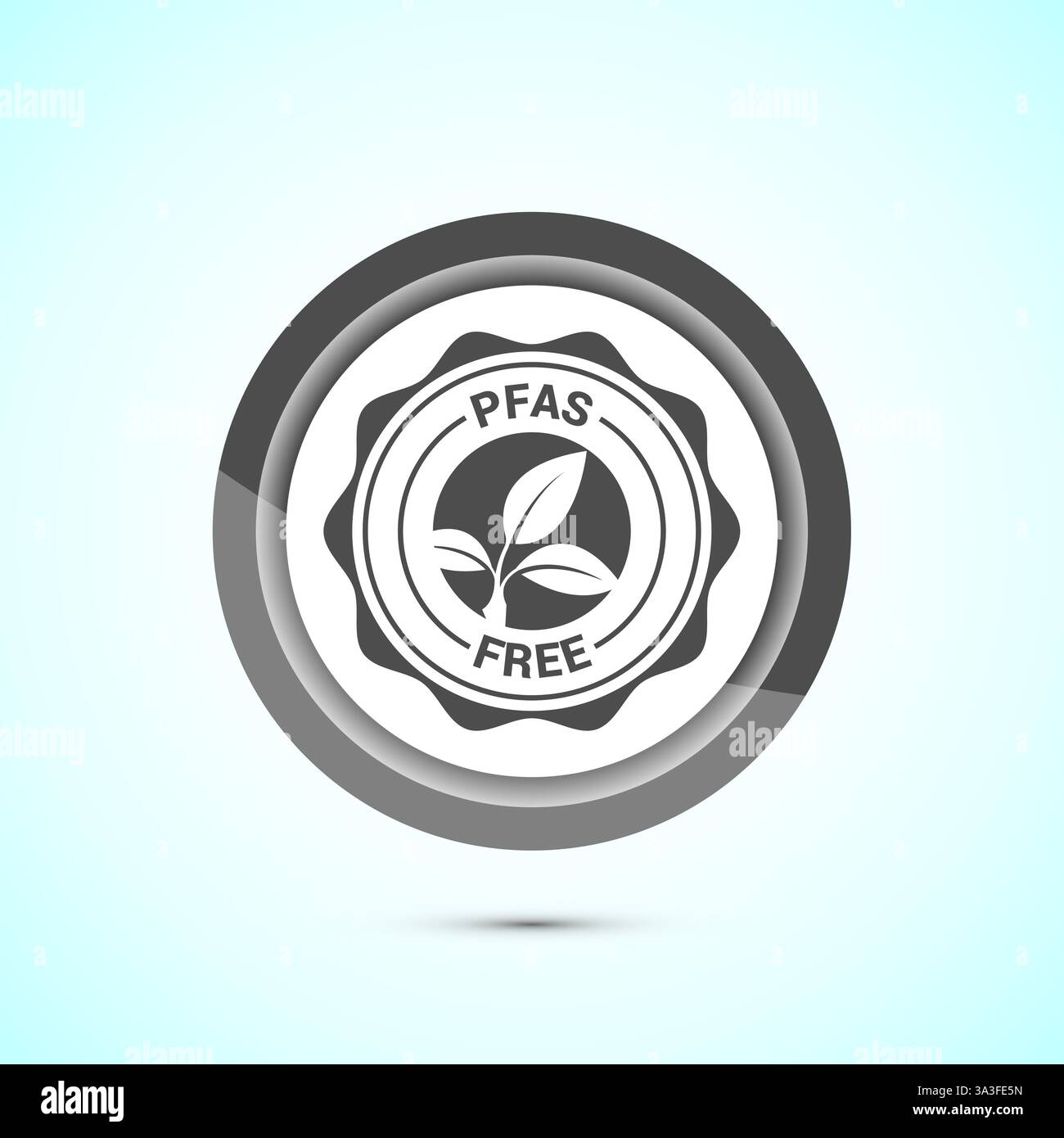 PFAS free icon design illustration, PFAS free label, badge. Proper ...