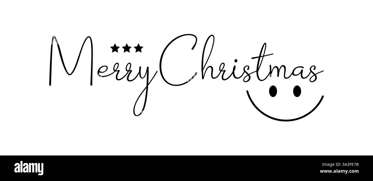 Merry christmas lettering cheerful Cut Out Stock Images & Pictures - Alamy