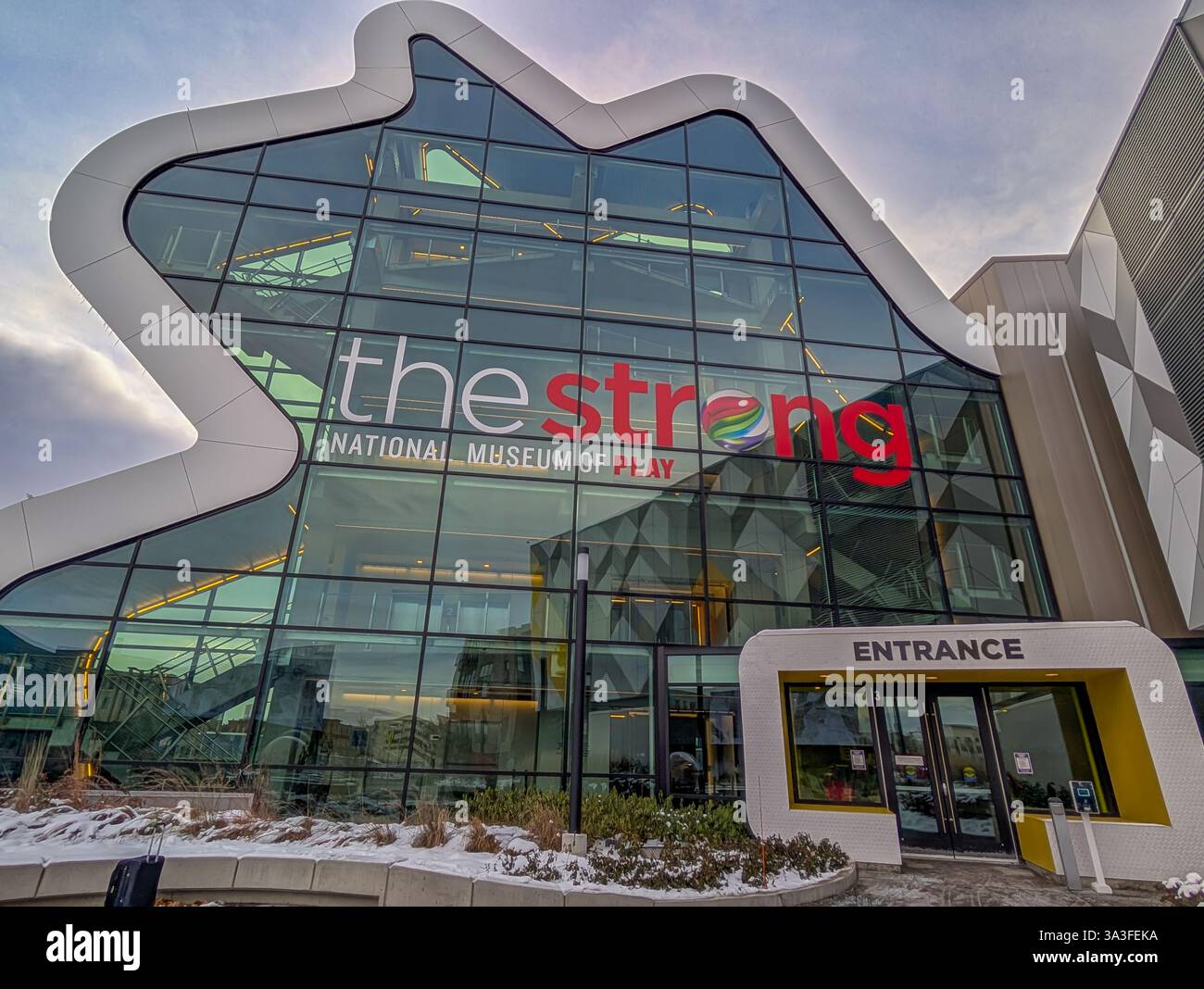 Rochester, New York, USA - 12.6.2024: Outdoor entrance and sign to The ...