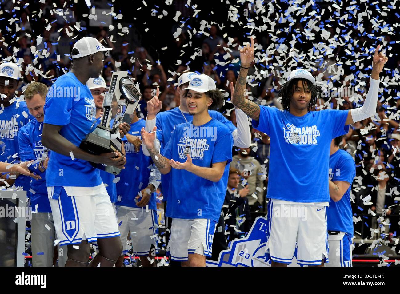 Duke celebrates with the trophy after their win against Louisville ...