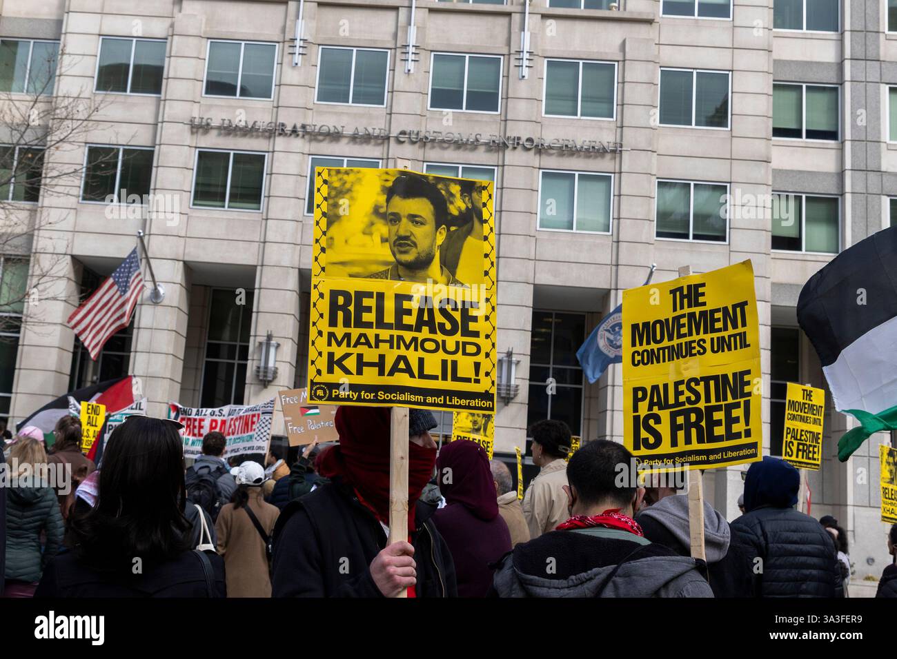 Washington DC, USA. 15th Mar, 2025. Pro-Palestinian activists gather in ...