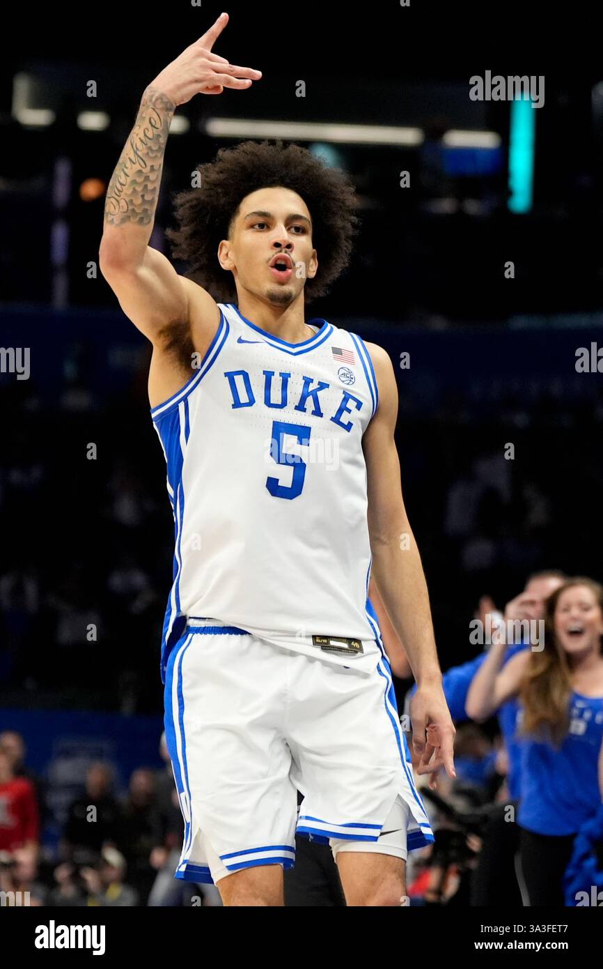 Duke guard Tyrese Proctor celebrates after scoring during the second ...
