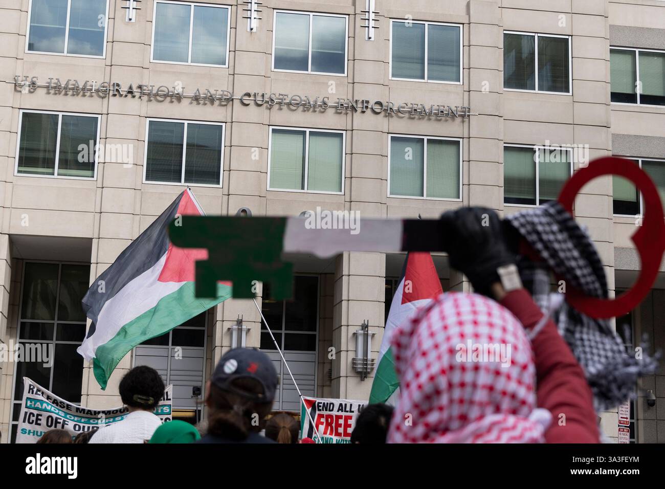 Washington DC, USA. 15th Mar, 2025. Pro-Palestinian activists gather in ...