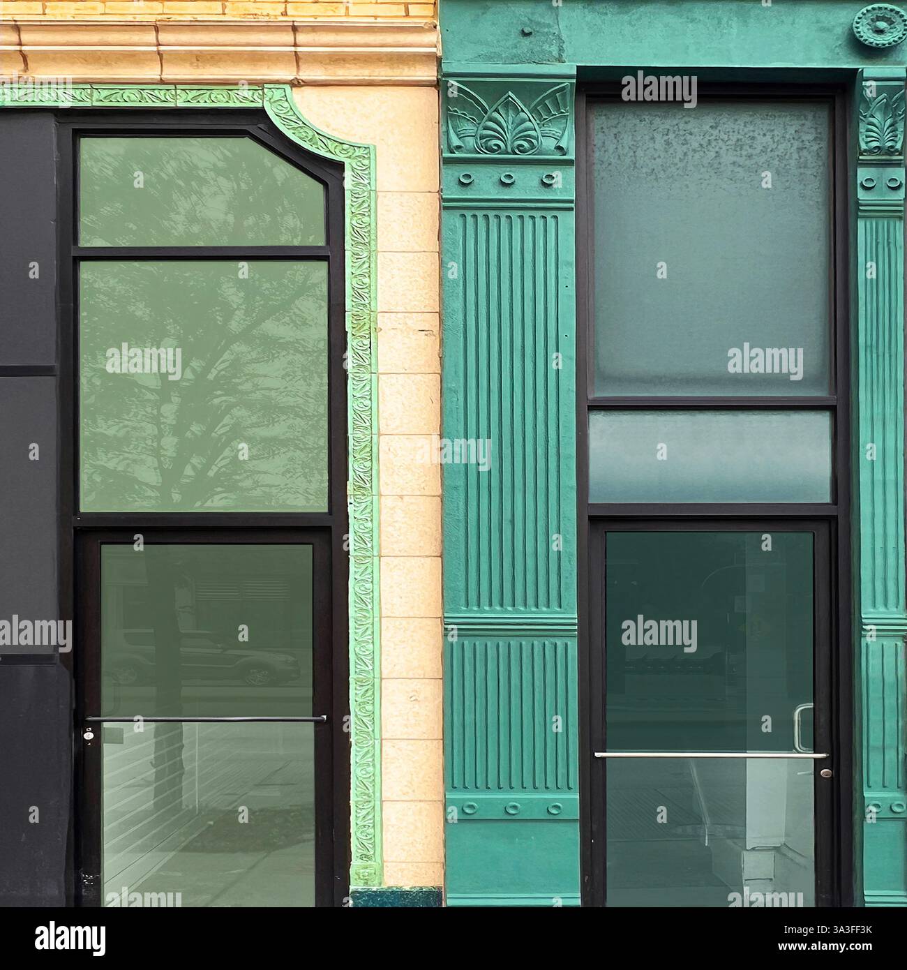 Architectural contrast of historic and modern design, featuring ornate ...