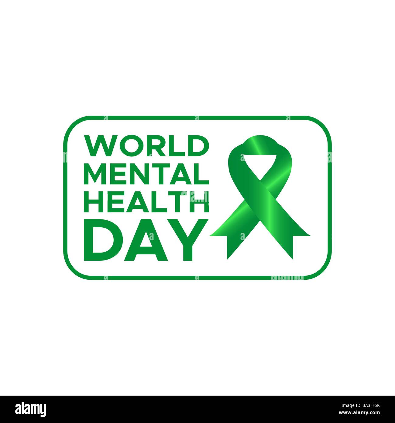 World mental health day text vector with ribbon for mental health ...