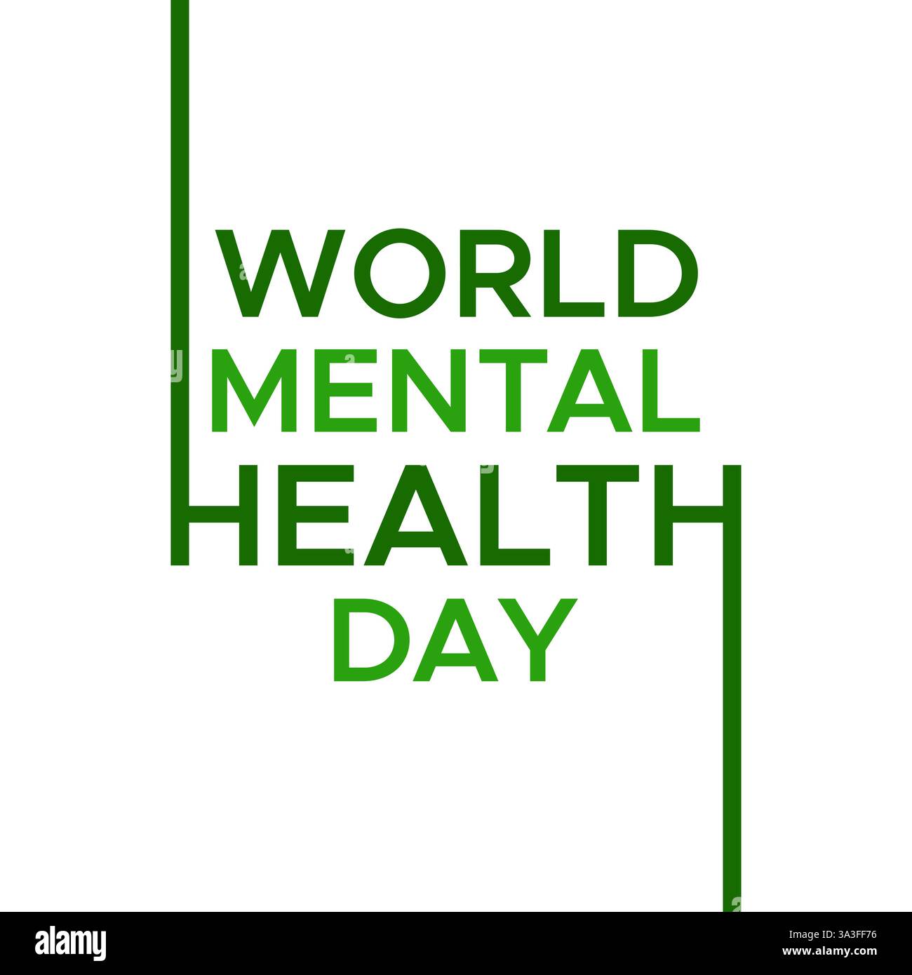 World mental health day green color typography text vector design for ...